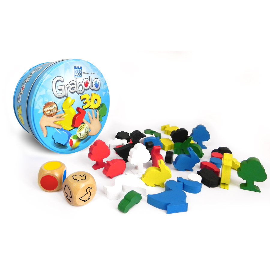 Grabolo 3D společenská hra dřevo v plechové krabičce 12x12x6 | Bambule ...